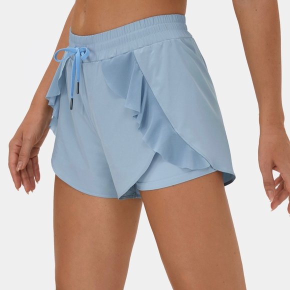 HALARA | Shorts | Nwt Halara Breezefu High Waisted Drawstring Ruffle ...